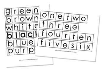 Number & Color Word Tiles - Confessions of a Homeschooler